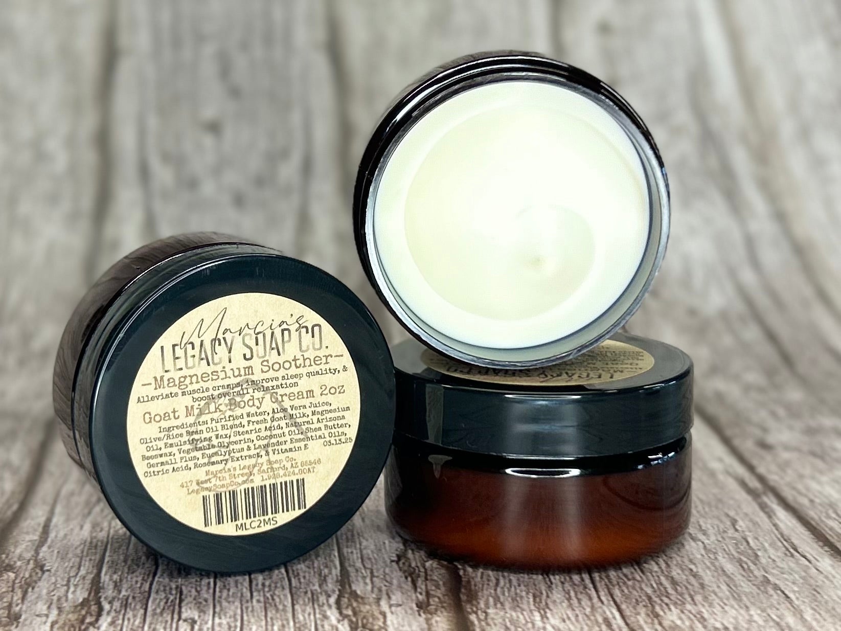 Goat Milk Body Cream 2oz - Magnesium Soother – Marcia's Legacy Soap Co.